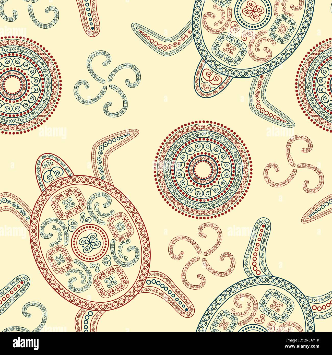 vector seamless tortoise ornament in oriental style. clipping mask ...