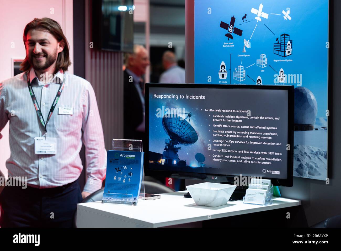 Arcanum Cyber Security stand at Space-Comm Expo 2023 space technology ...