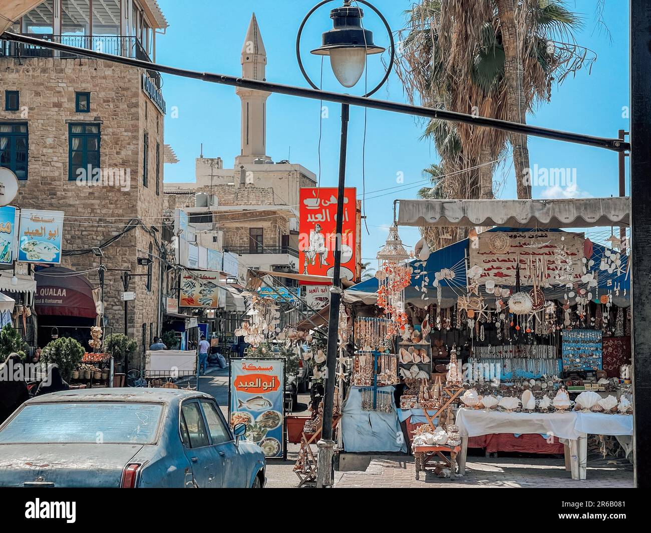 The city of Sidon in Lebanon. Sidon Sea - Saida corniche and building ...