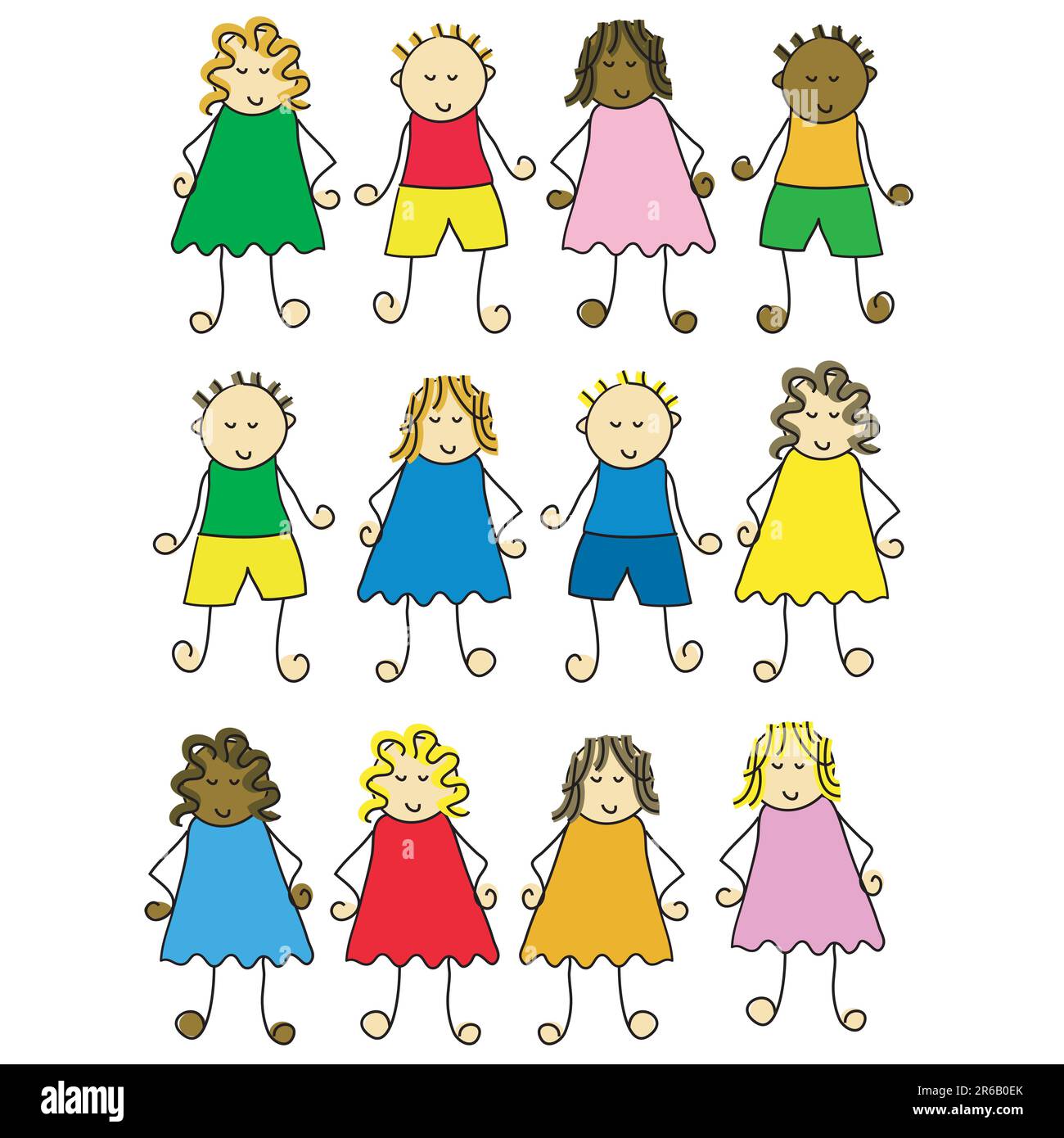Cartoon group children drawing colorful hi-res stock photography and ...