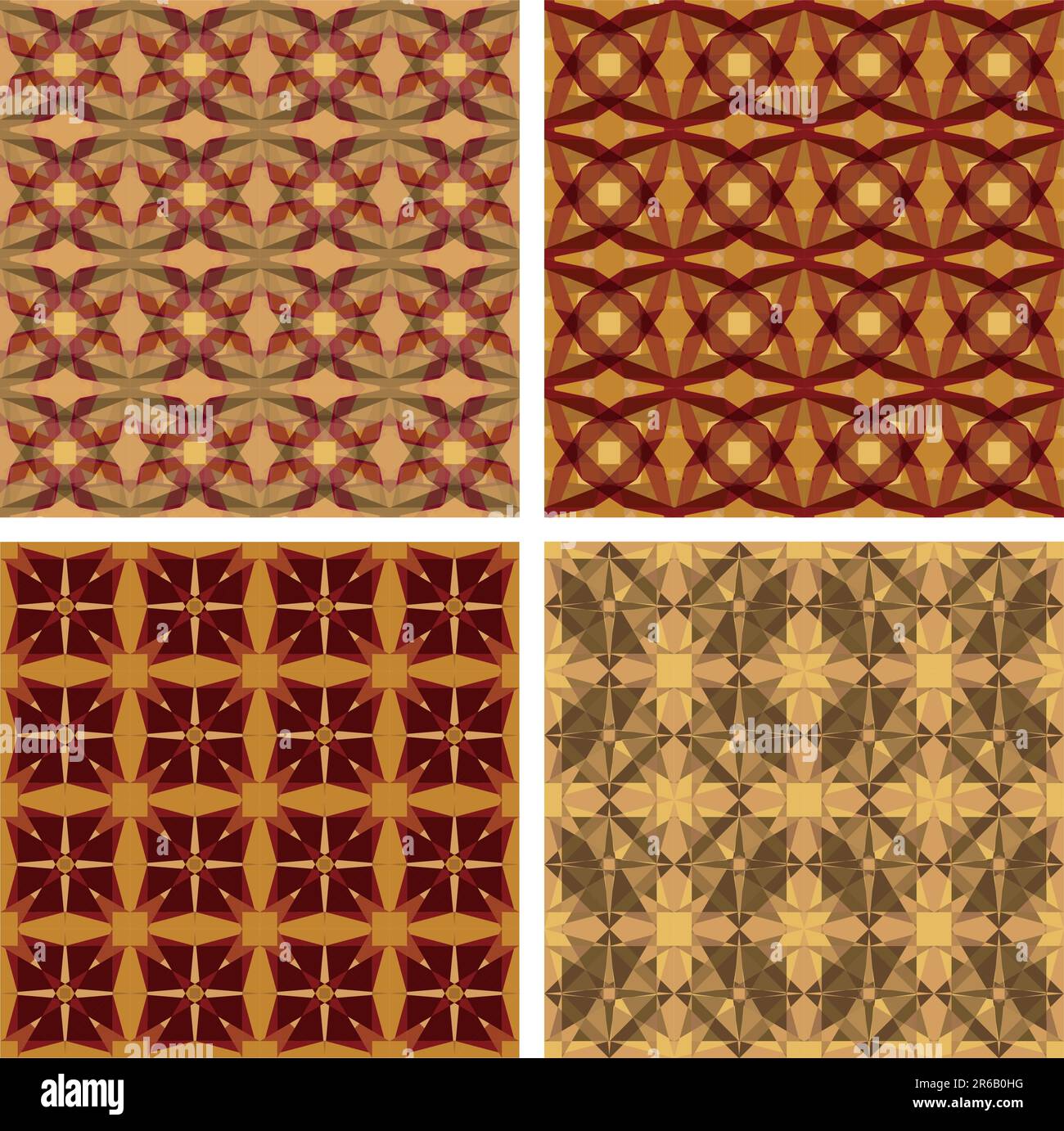 Vintage tiles set, seamless patterns, moderate color, geometric ...
