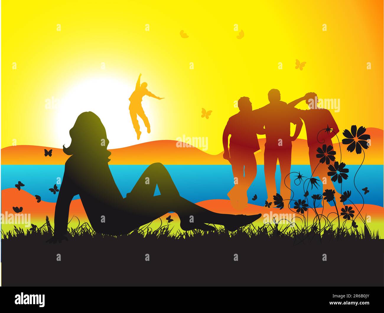 Painting friends Stock Vector Images - Alamy