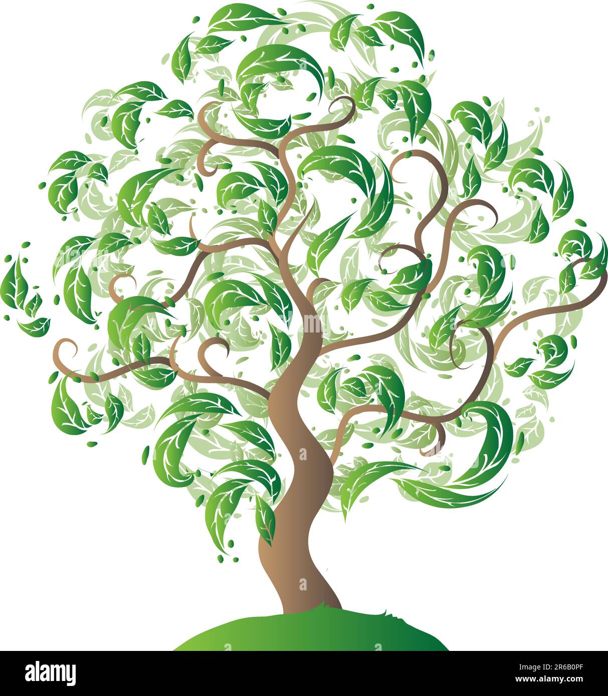 Tree silhouette old, grass, summer Stock Vector Image & Art - Alamy