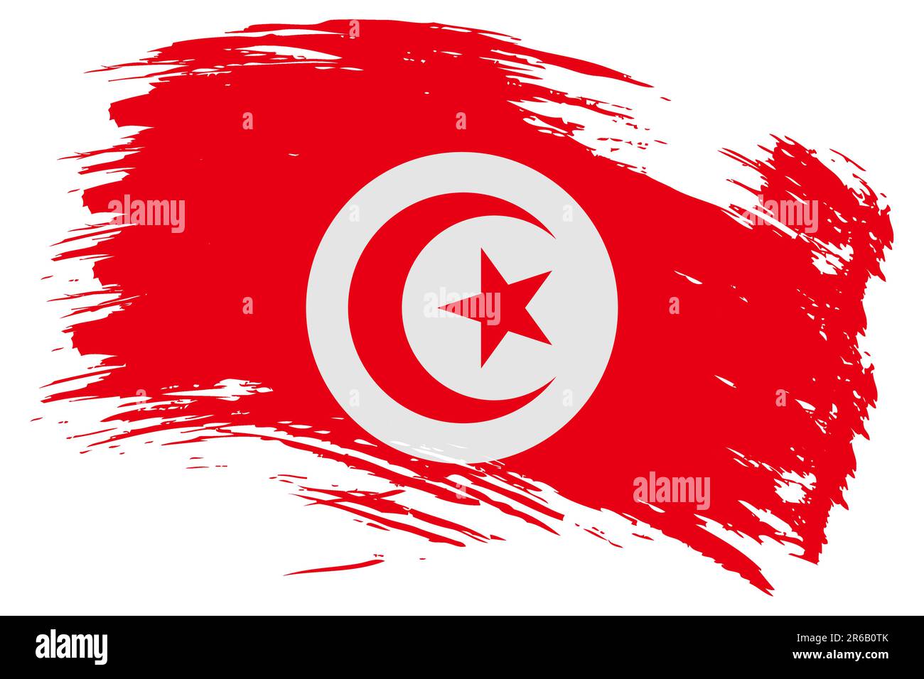 Tunisia Brush Stroke Flag Vector Background Hand Drawn Grunge Style