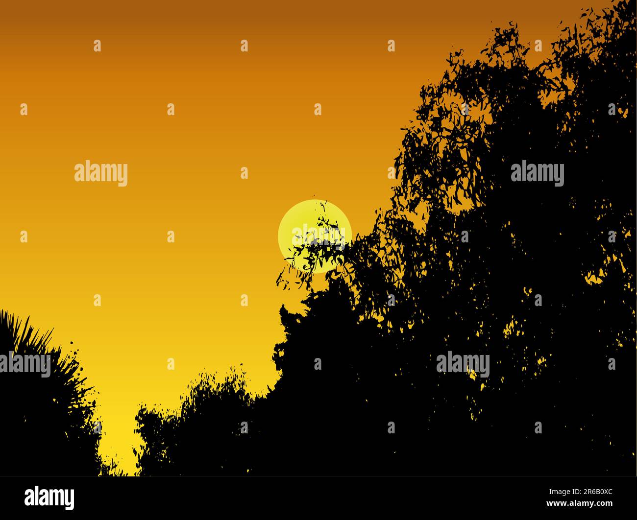 Sun setting town Stock Vector Images - Alamy