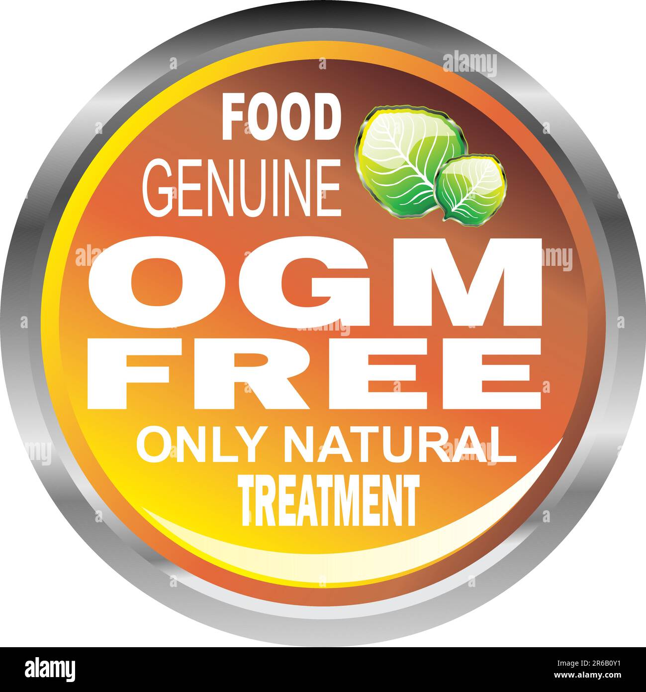 Ogm free natural genuine food emblem Stock Vector Image & Art - Alamy