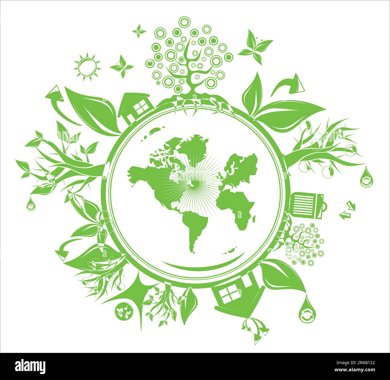 grunge fantasy globe and environment background Stock Vector Image ...