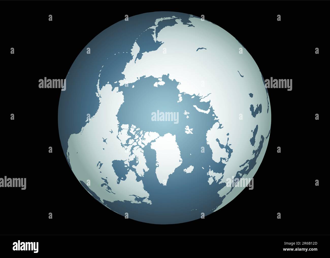 Arctic (Vector). Accurate map of the arctic. Mapped onto a globe ...