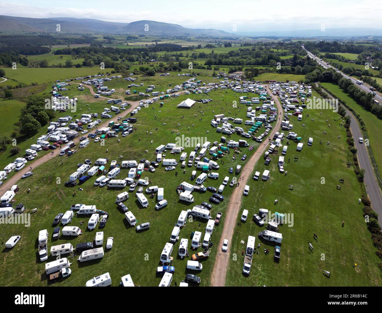 Travellers arrive at the Appleby Horse Fair, the annual gathering of ...