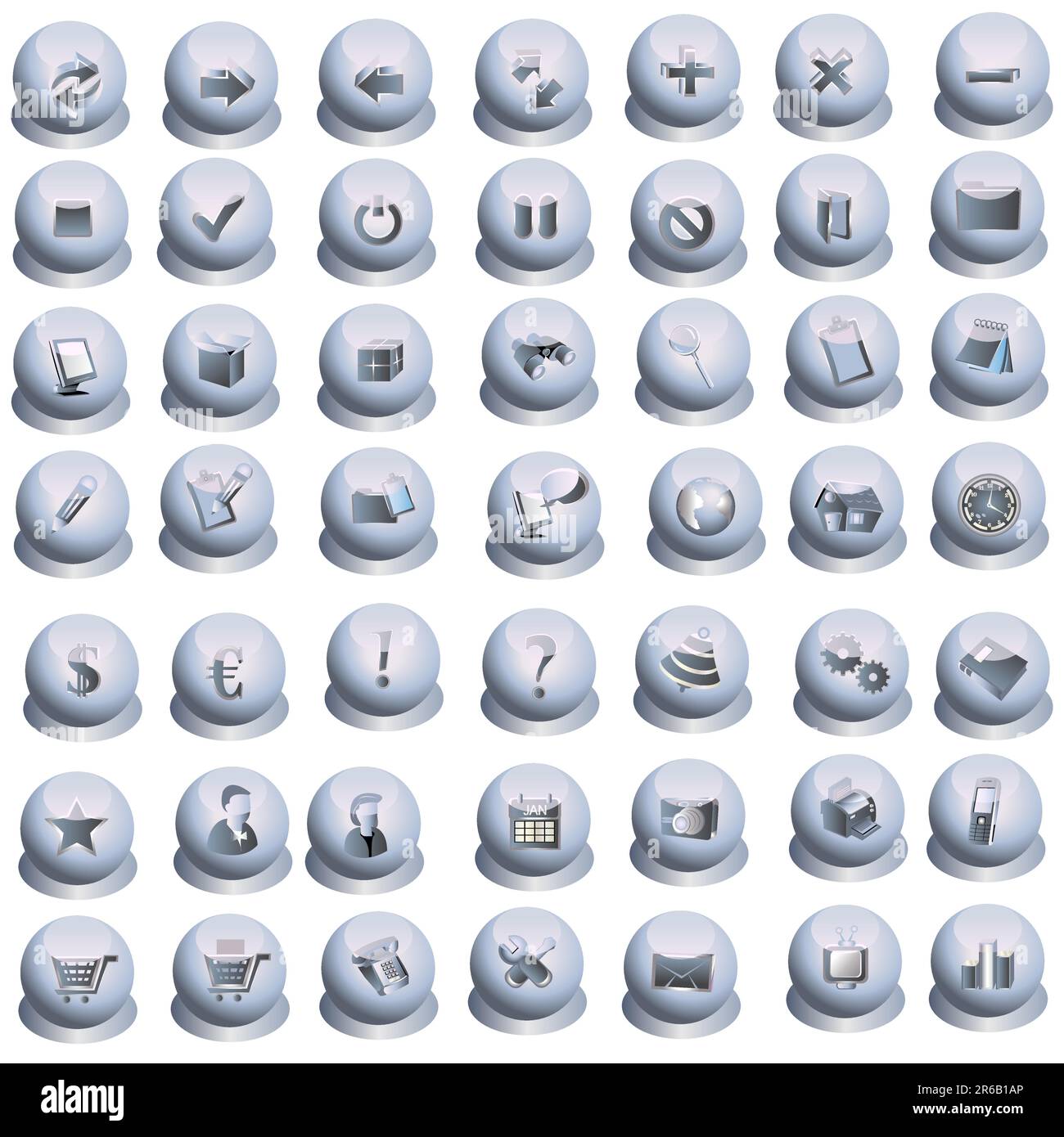 Collection of grey interface vector icons ready for your use Stock ...