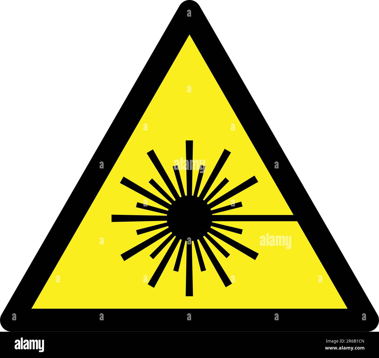 Symbol For Laser Warning Sign On Yellow Triangle Stock Vector Image And Art Alamy