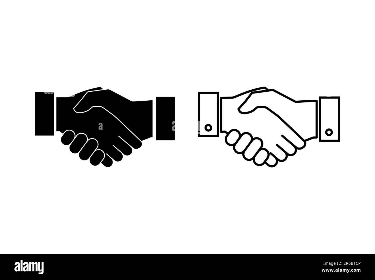 Handshake icon set. business handshake. contact agreement Stock Vector ...