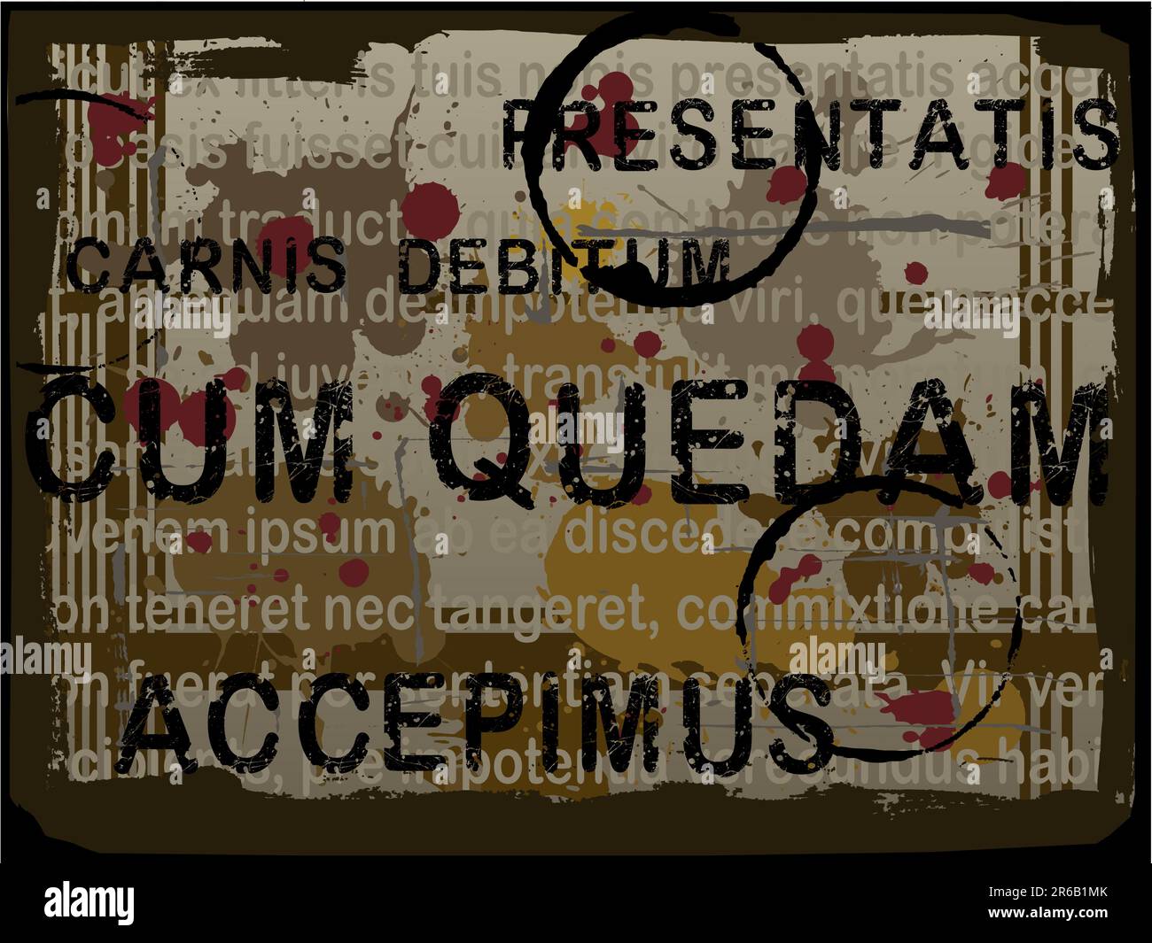 Latin Text Grunge Background with Acid Etched Numbers (Layered Vector ...