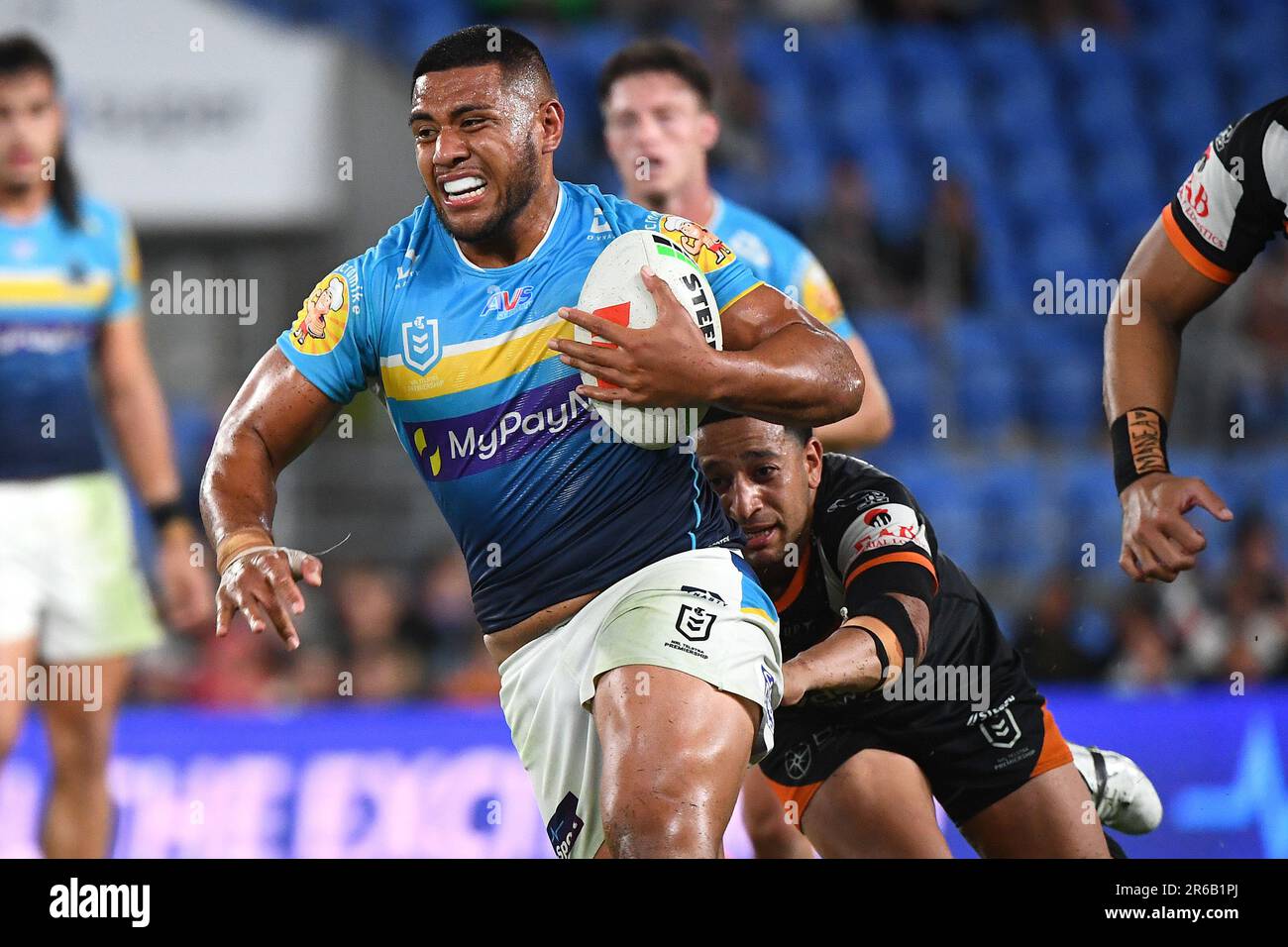Gold Coast, Australia. 08th June, 2023. Moeaki Fotuaika of the Titans ...