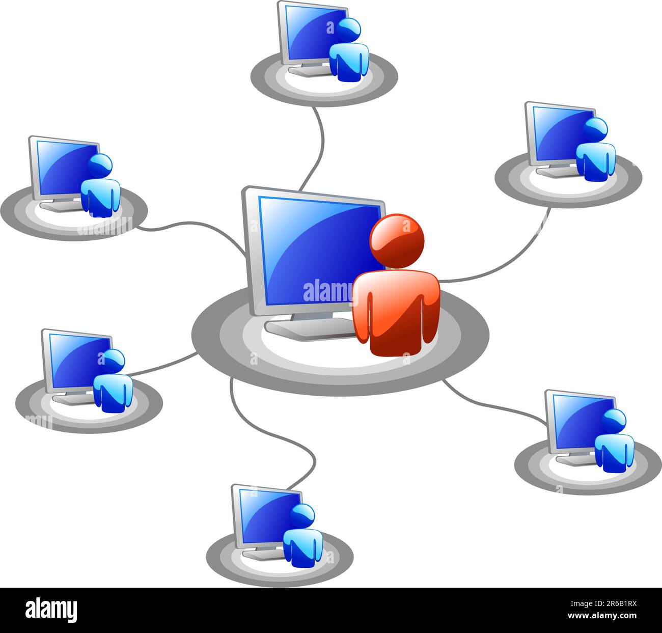 Network connection icons on screen Stock Vector Images - Alamy