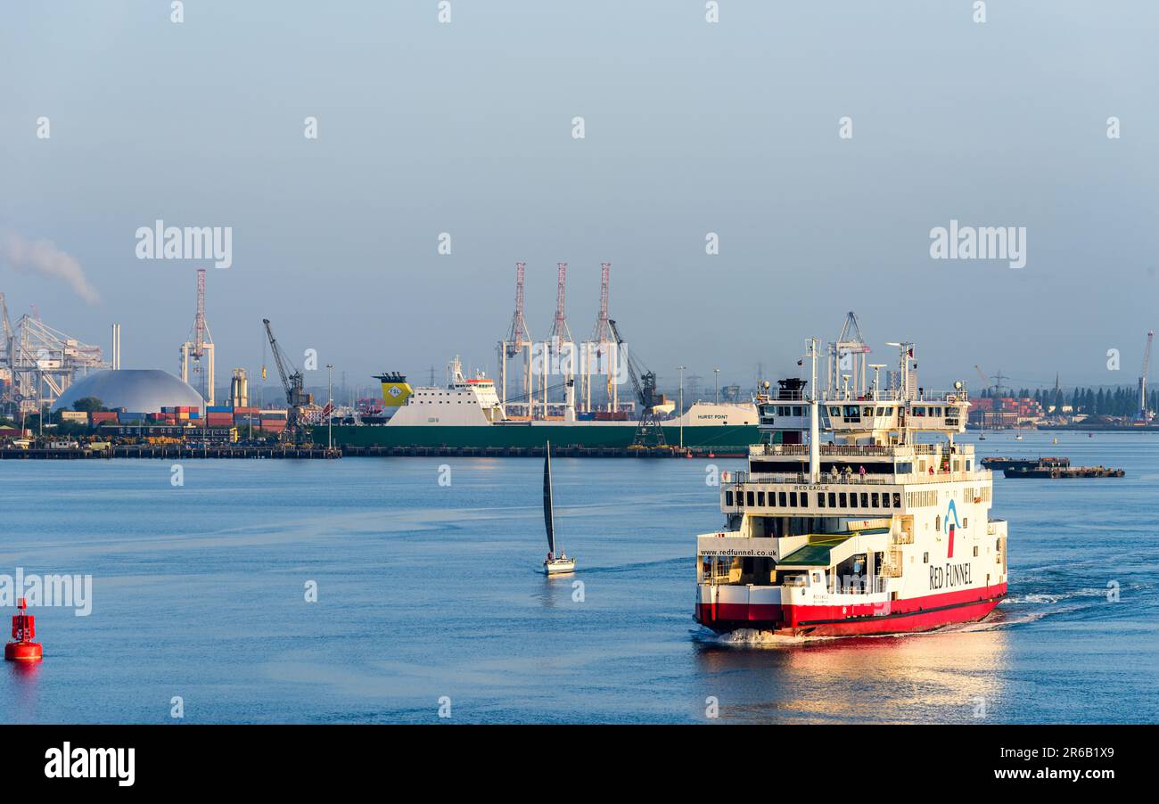 Red Funnel Ferry and Docks in Southampton, Hampshire, England Stock ...