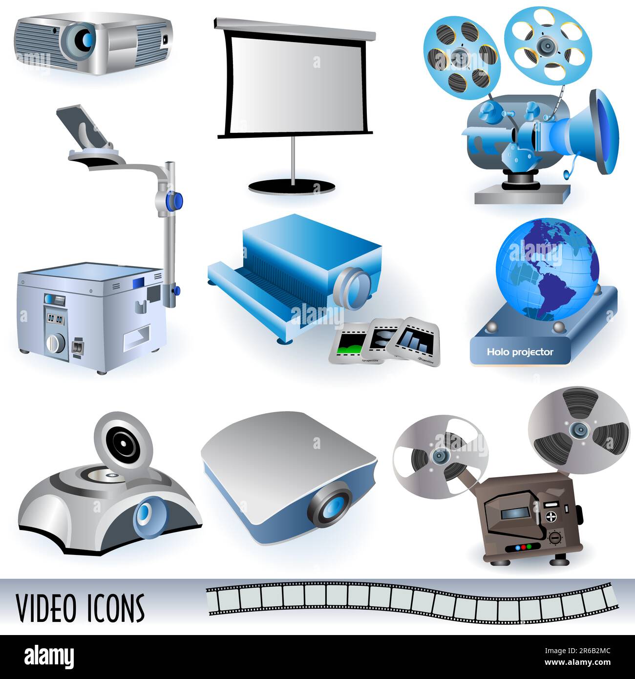 A collection of variety video icons easy editable and ready for your ...