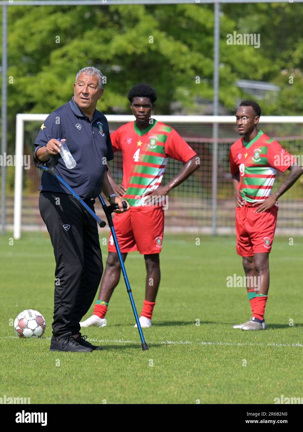 AMSTERDAM - 08/06/2023, (l) Suriname assistant trainer national coach ...