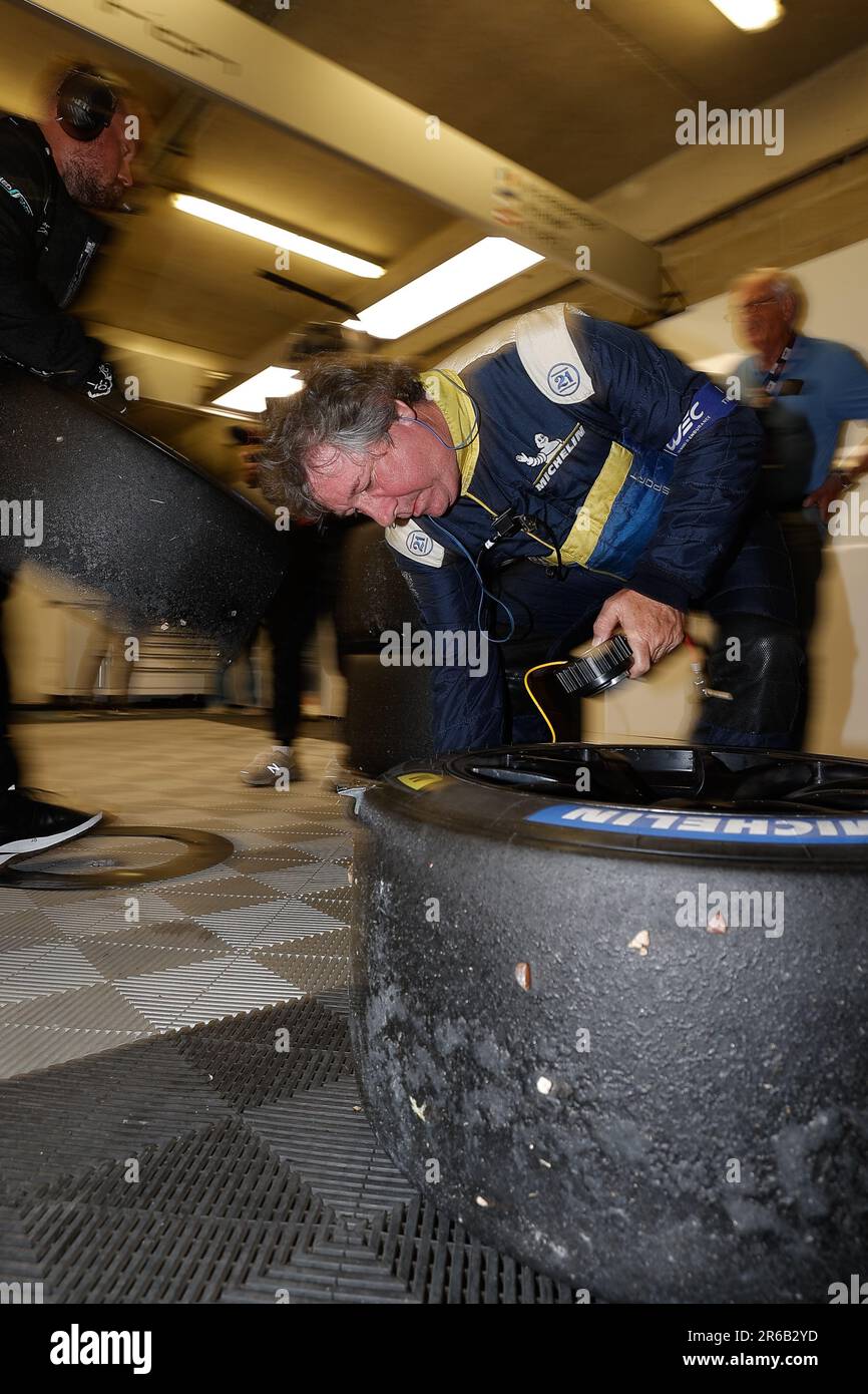 Le Mans, France. 07th June, 2023. michelin engineer, during the free ...