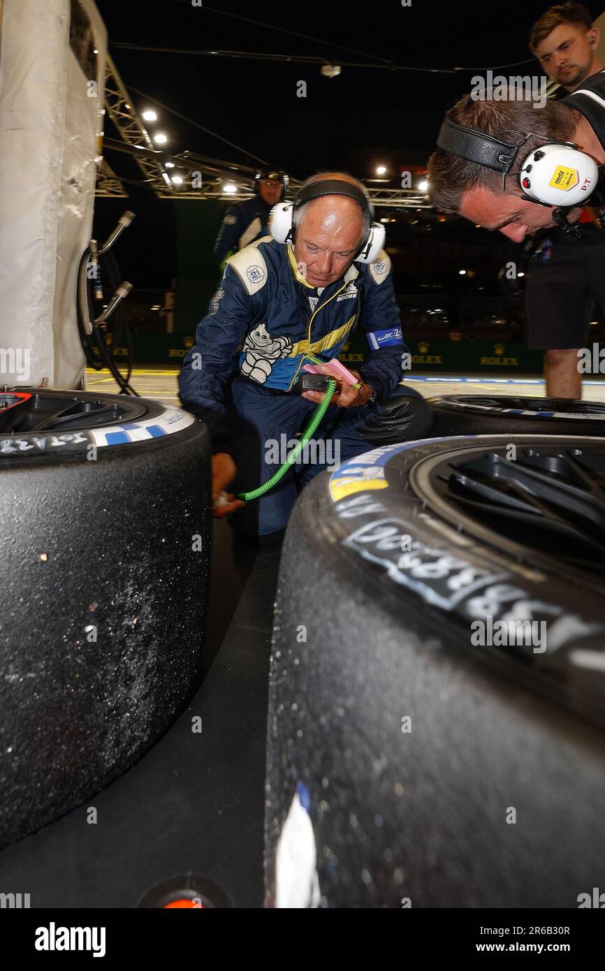 Le Mans, France. 07th June, 2023. michelin engineer, during the free ...