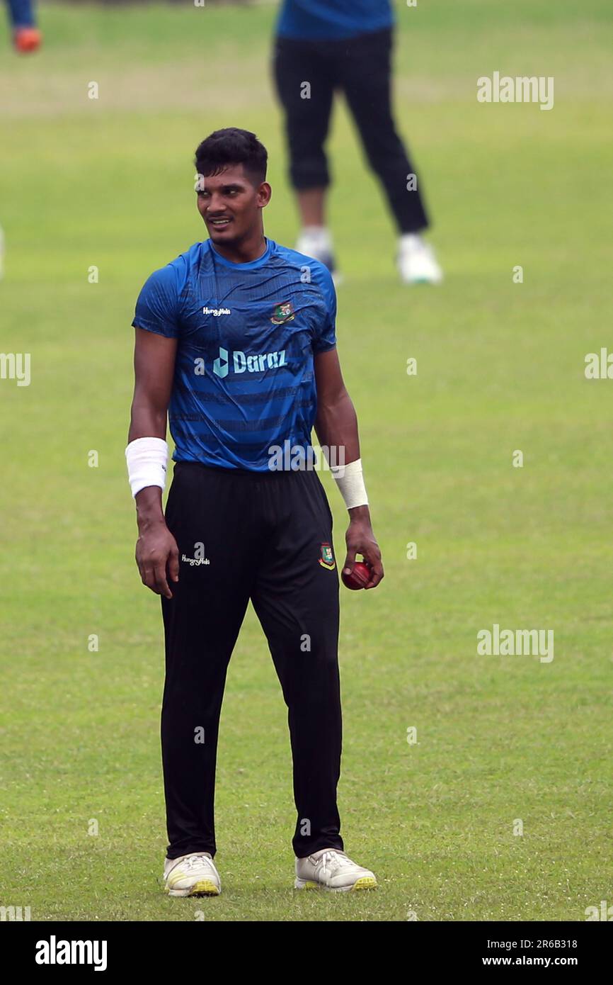 Uncapped fast bowler Mohammad Musfik Hasan attends practice session at ...
