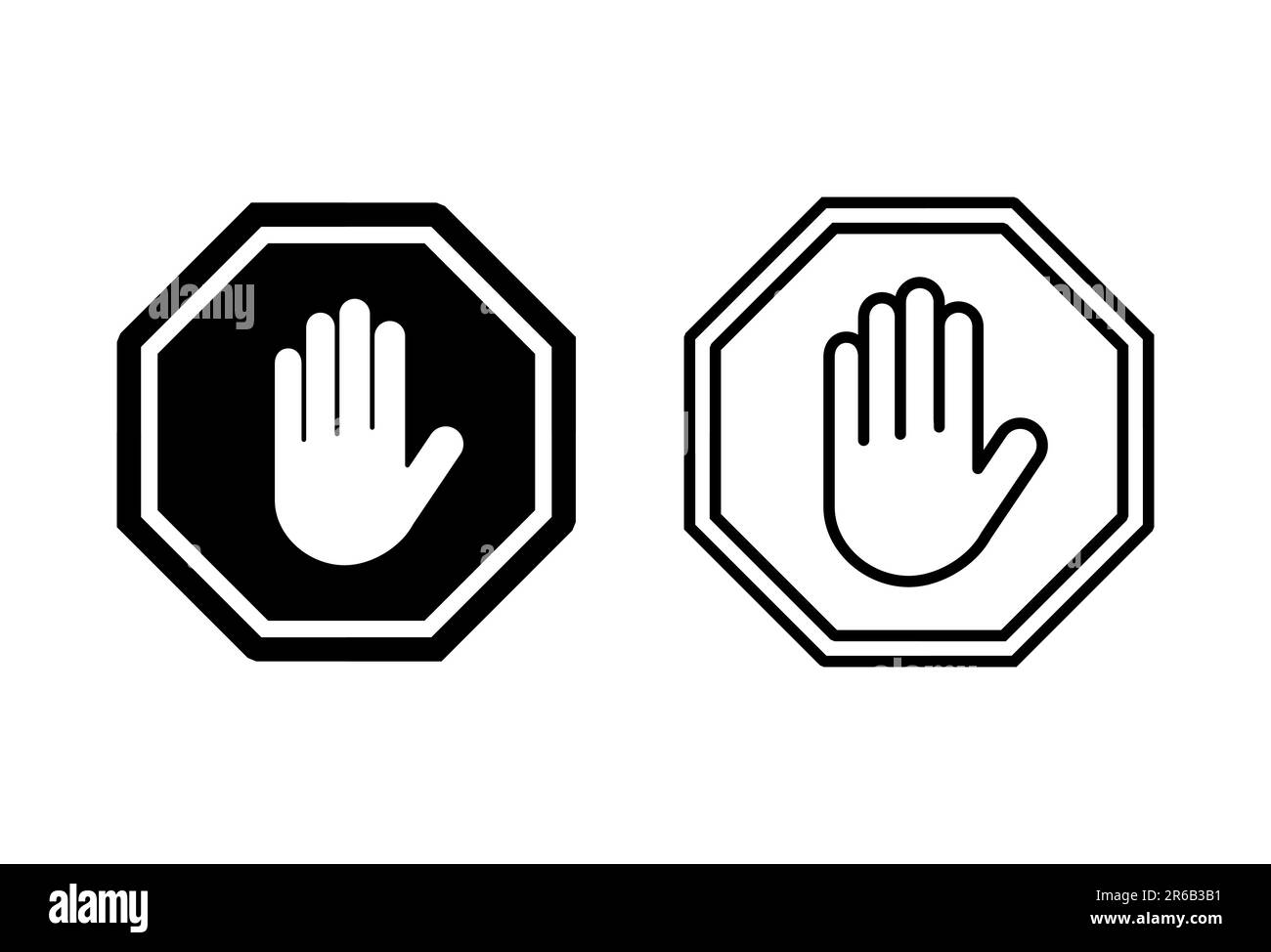 Stop icon set. stop road sign. hand stop icon vector Stock Vector Image ...