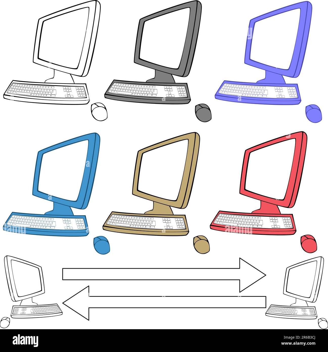 vector of computers icon with color and banner Stock Vector Image & Art ...