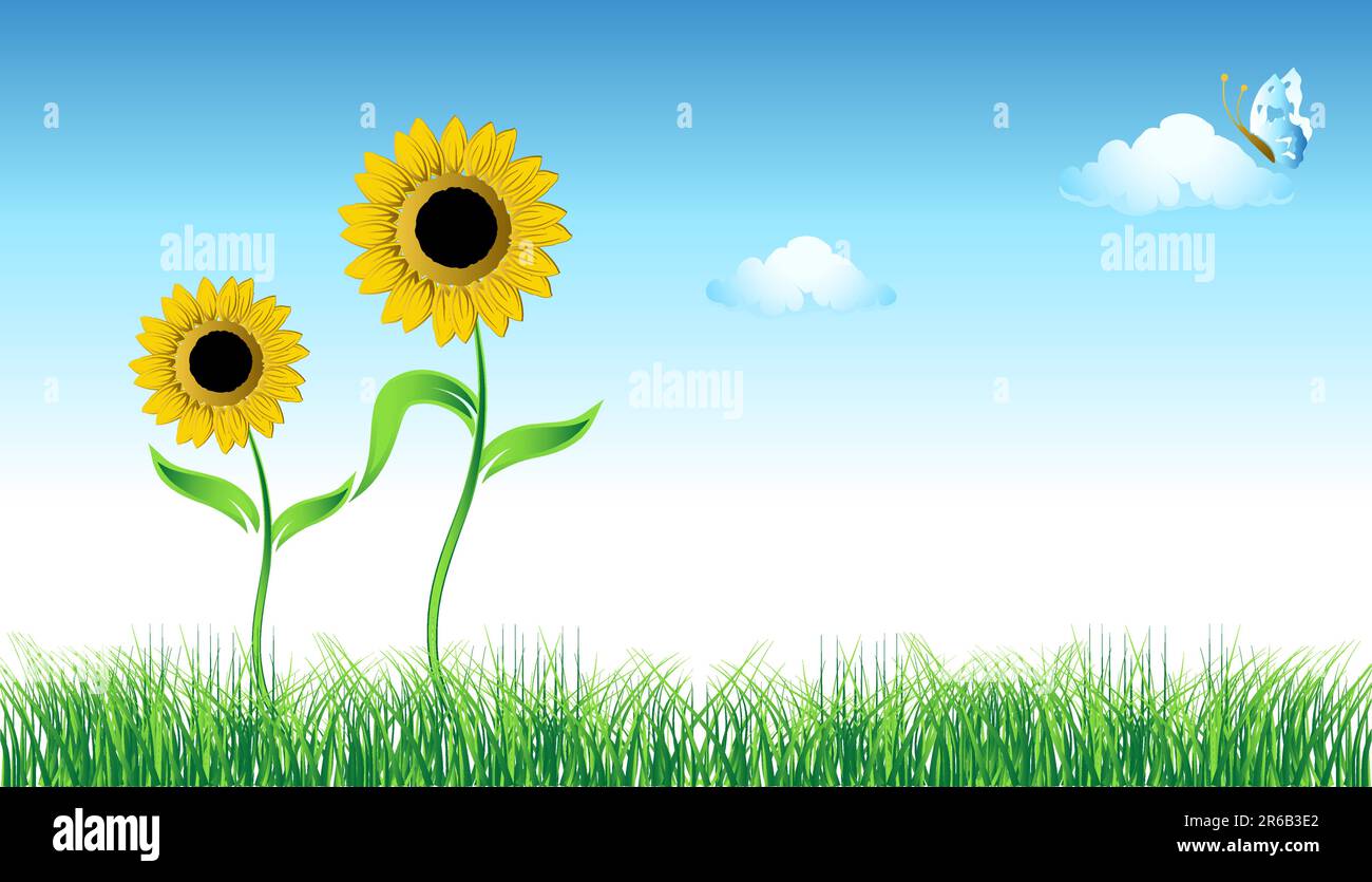 Green lawn lush bush Stock Vector Images - Alamy