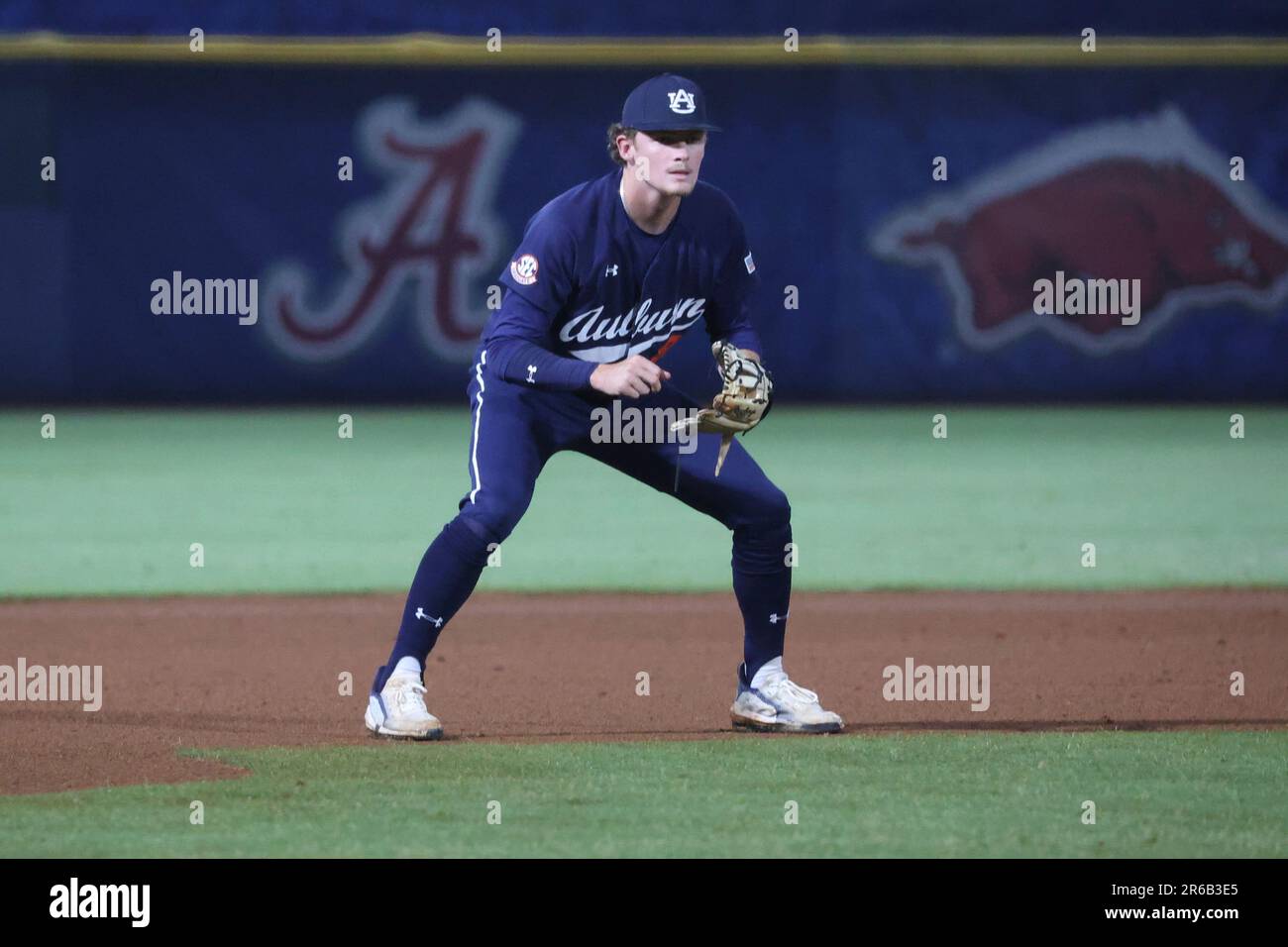 HOOVER, AL - MAY 24: Auburn Tigers infielder Bryson Ware (8) during the ...