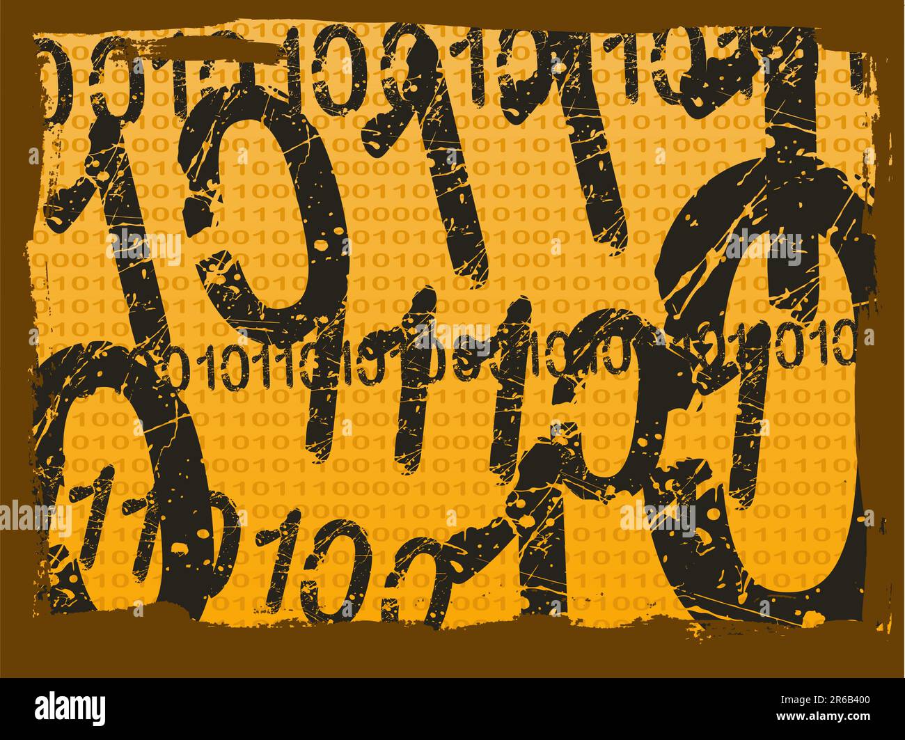 Binary Grunge Background with Acid Etched Numbers (Layered Vector Stock ...