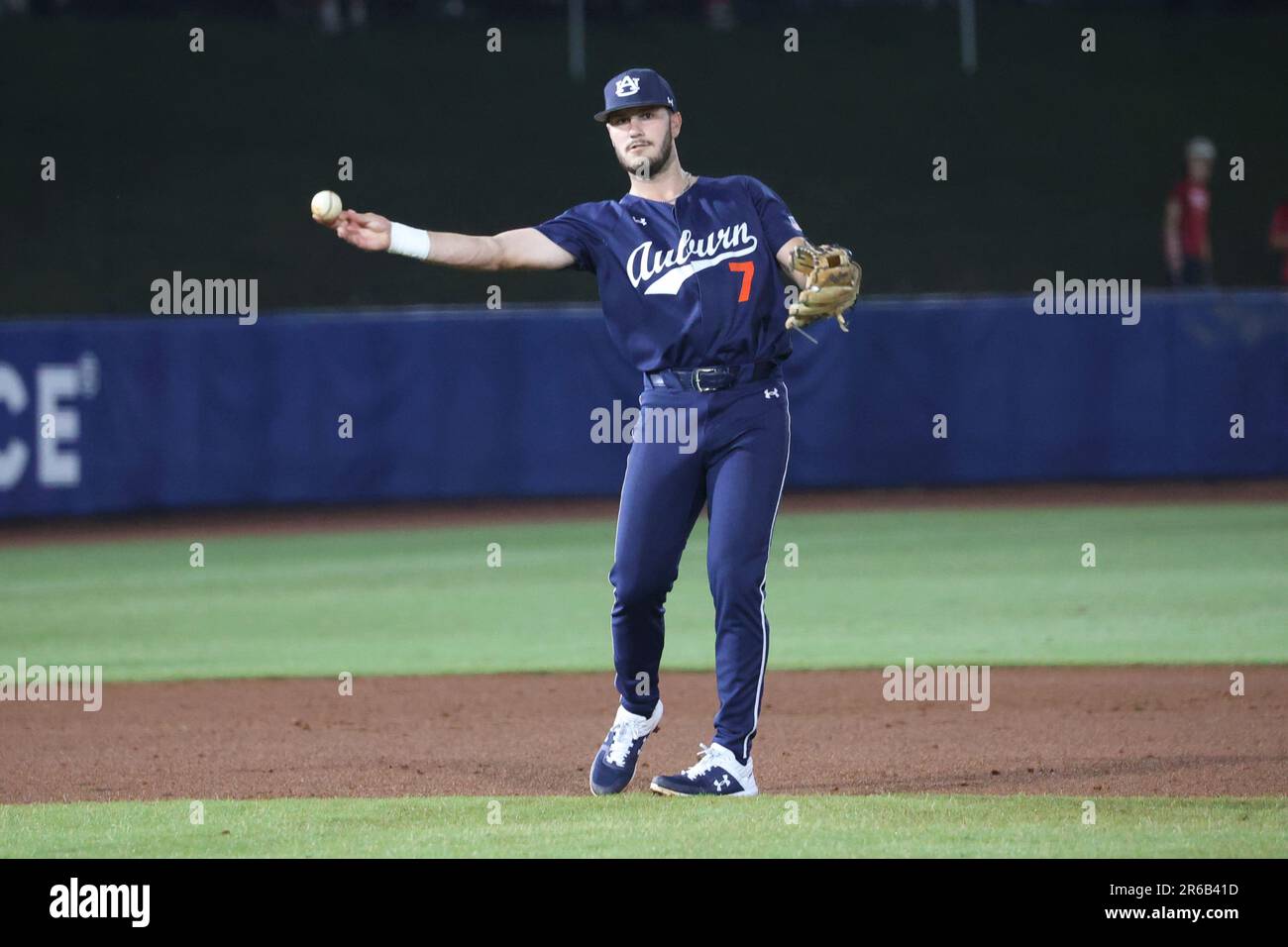 HOOVER, AL - MAY 24: Auburn Tigers infielder Cole Foster (7) during the ...