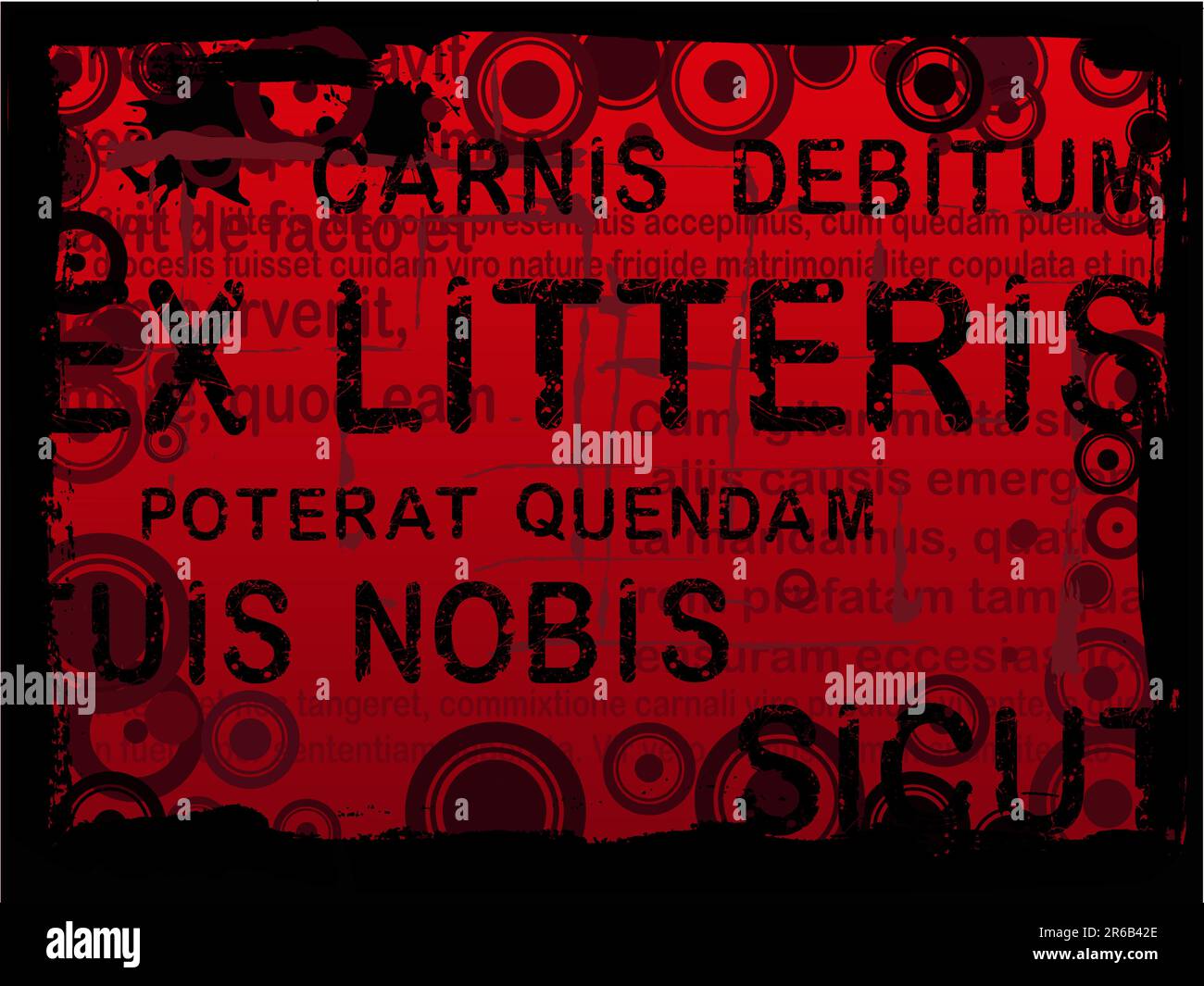 Latin Text Grunge Background with Acid Etched Numbers (Layered Vector ...