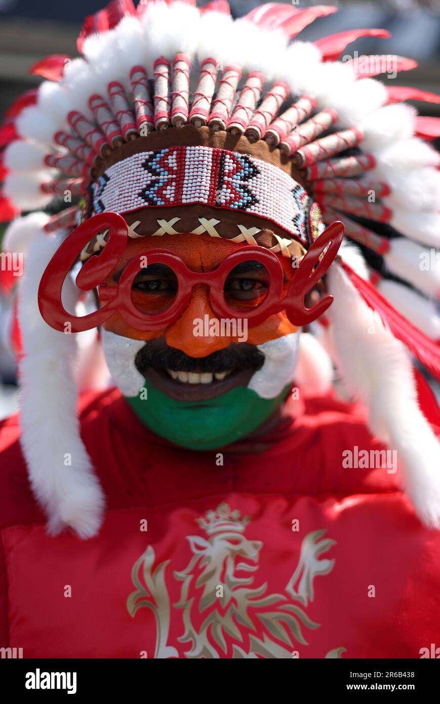 An India fan in the stands during day two of the ICC World Test ...