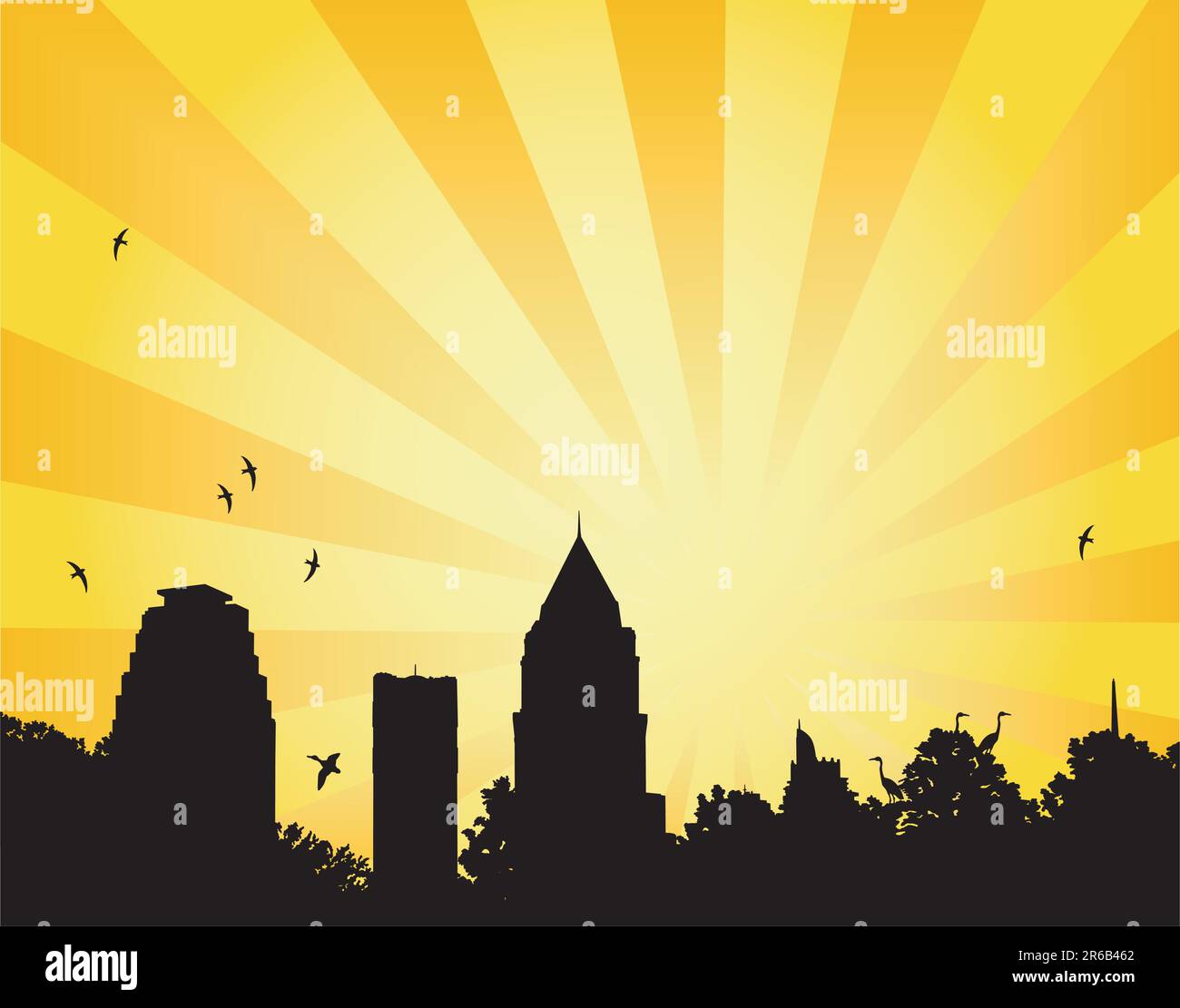 Park at dawn Stock Vector Images - Alamy