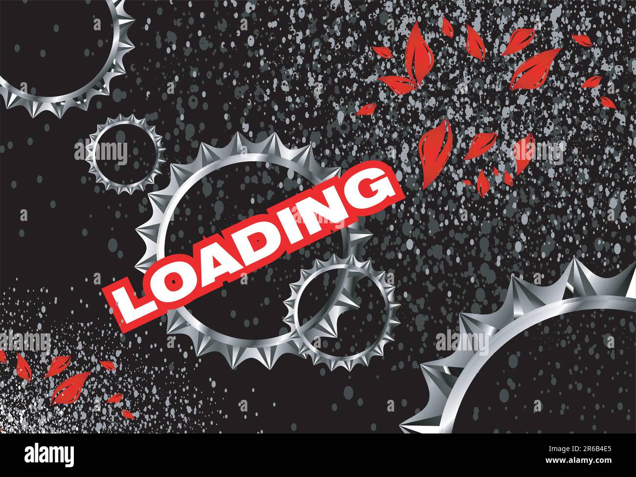 Loading screen on gears black background Stock Vector Image & Art - Alamy
