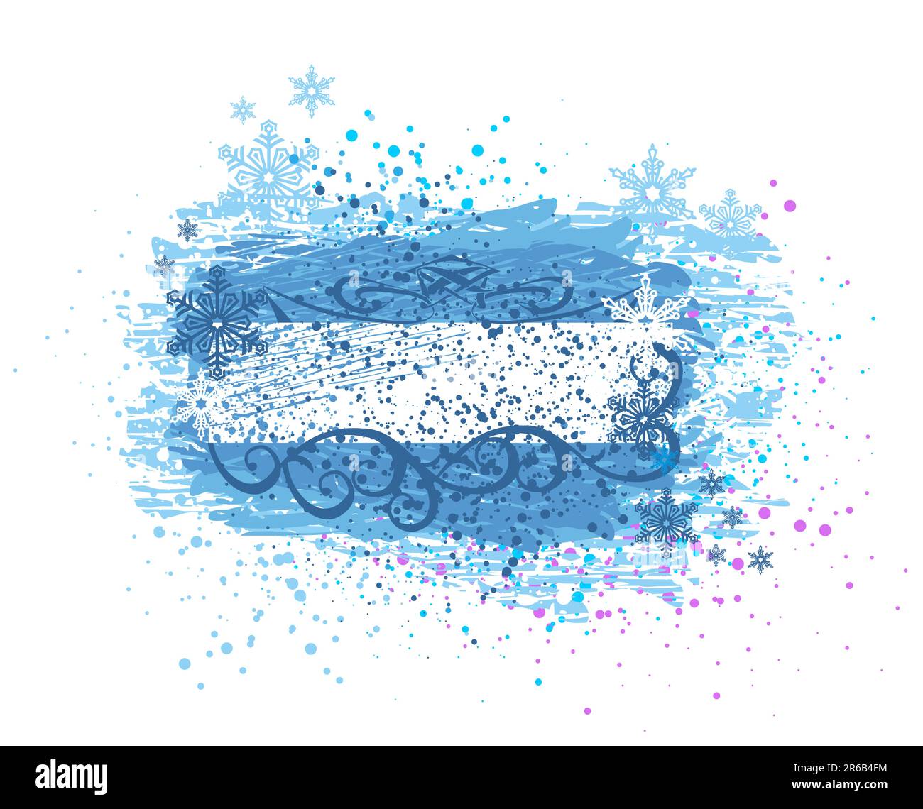 vector christmas grunge snowflakes frame Stock Vector Image & Art - Alamy