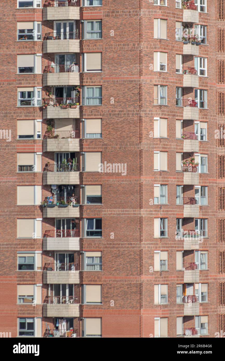 Windows of modern Residential building. House Facade. Outside close up ...