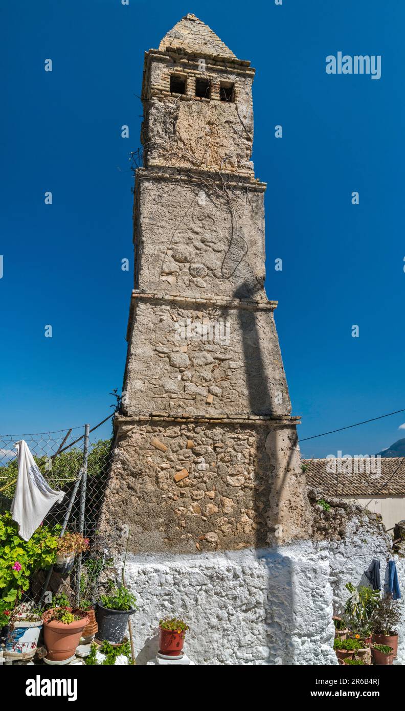 Medieval watch tower in Pelekas, Corfu Island, Greece Stock Photo - Alamy