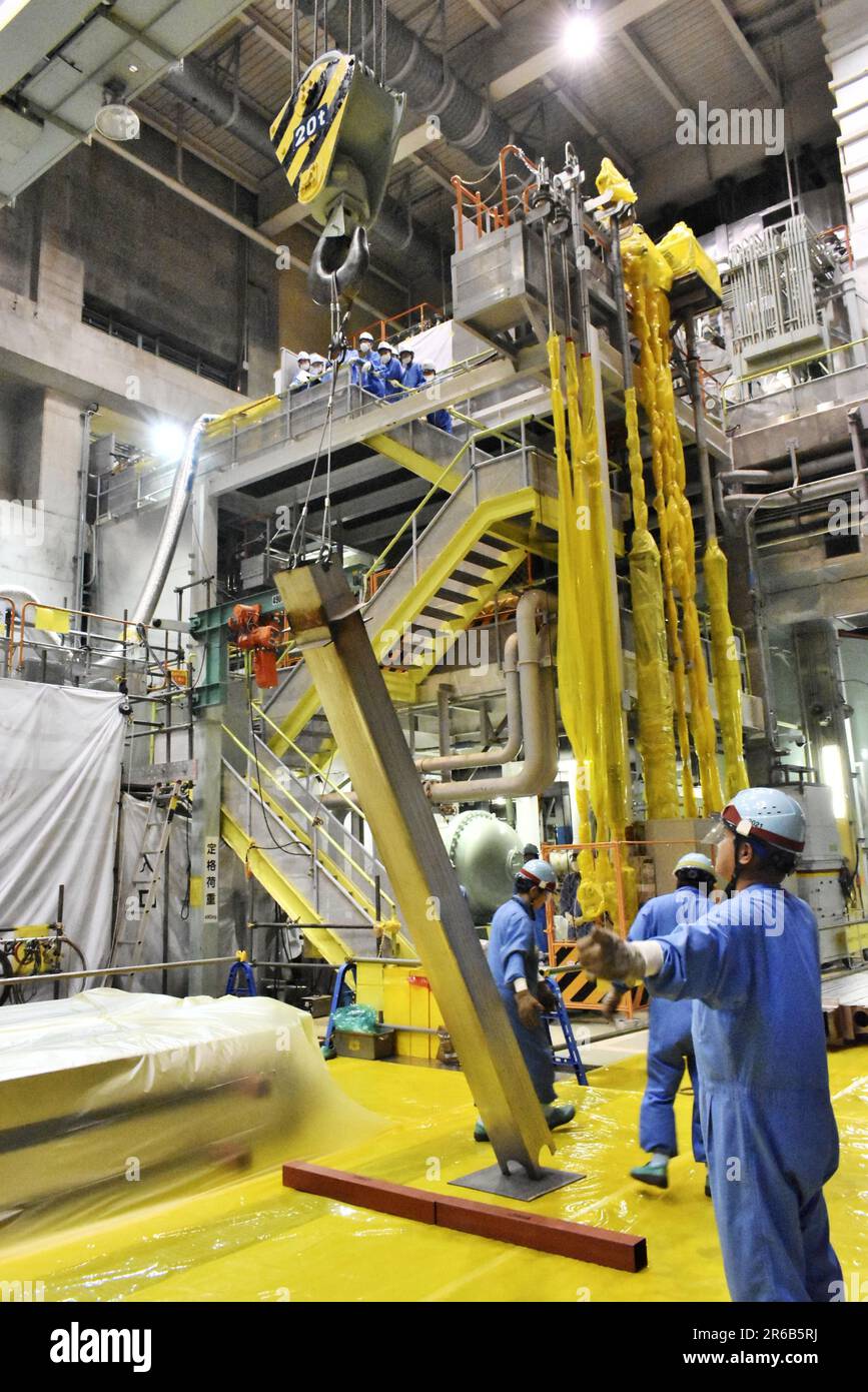 Mihama in Fukui Prefecture, central Japan. June 8, 2023, A fresh fuel ...