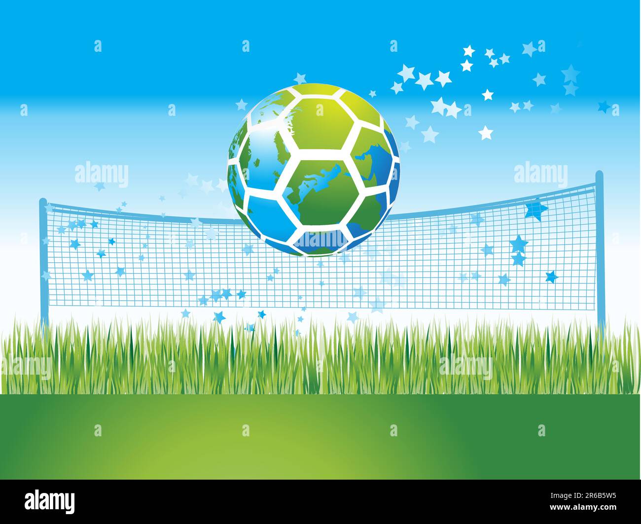 world map on soccer ball, nature, vector illustration Stock Vector ...