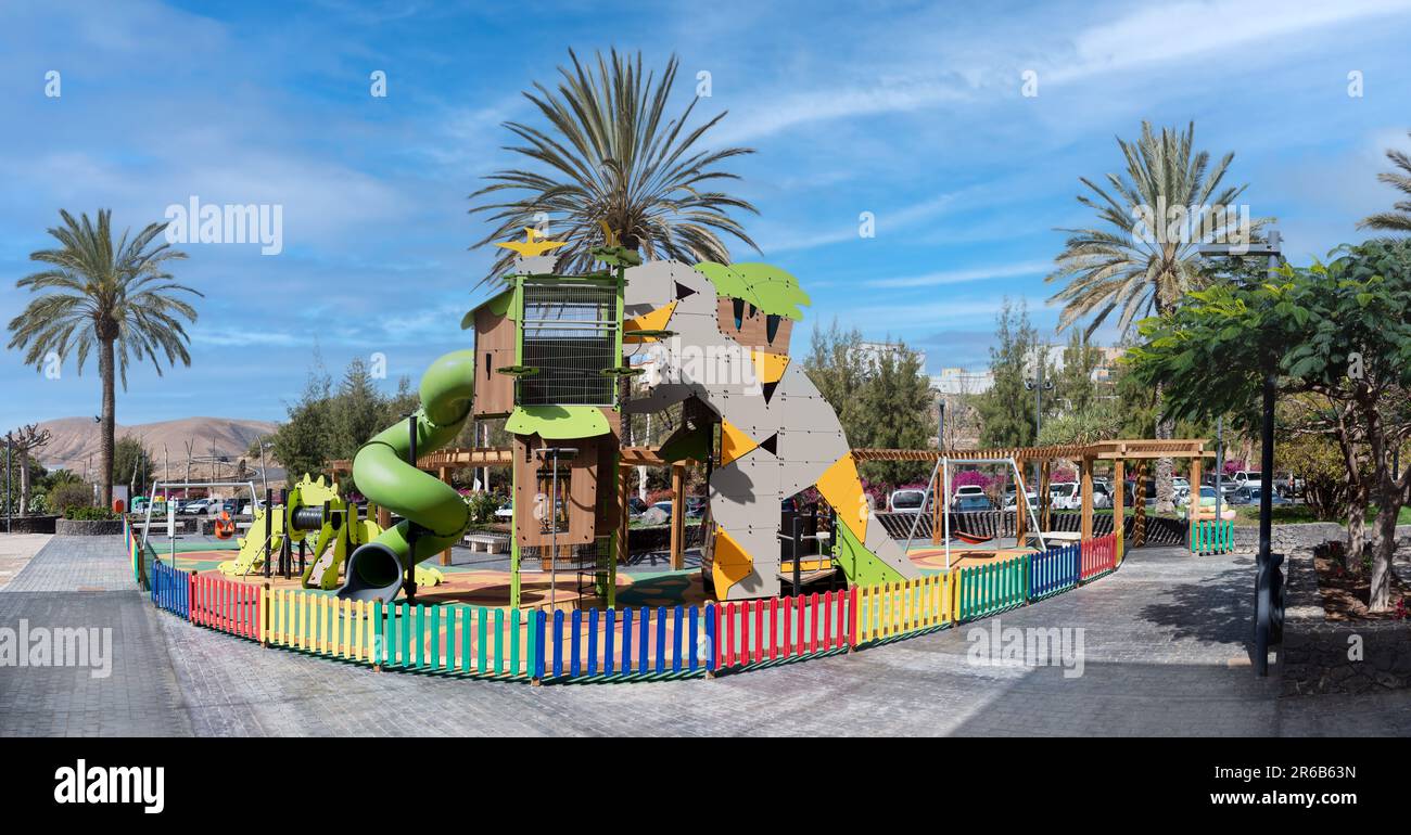 Public childrens playground in Pajara, Fuerteventura - large play tower ...
