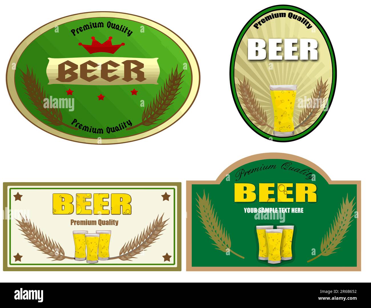 Beer labels design. Vector illustration on white background Stock ...