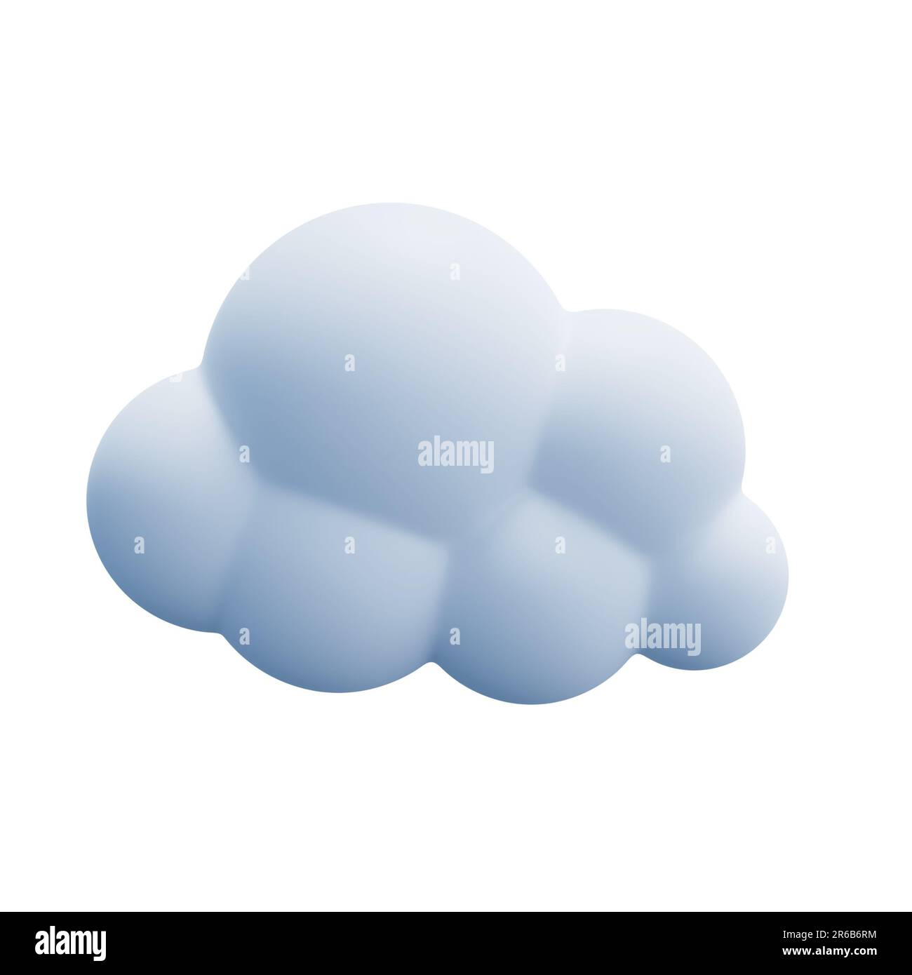 Light white 3d cloud icon cute rendering. Render soft round cartoon ...
