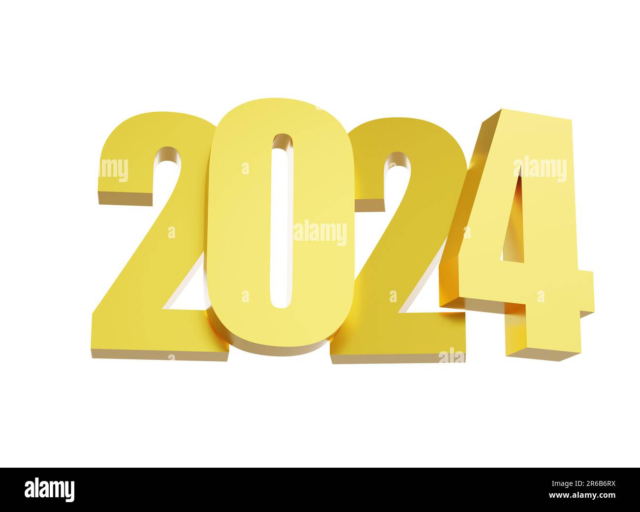 Happy New Year 2024 with shiny 3D golden numbers with clipping path ...