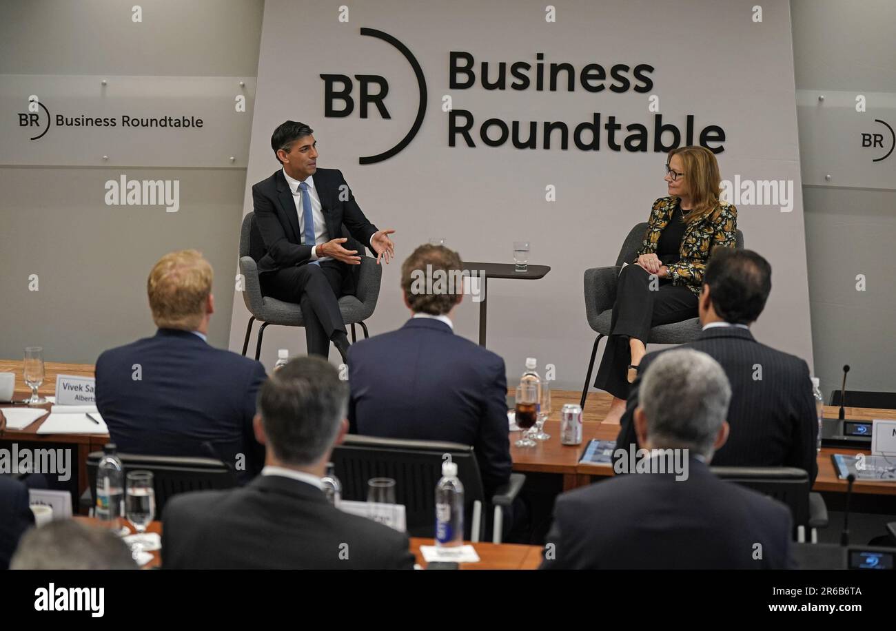 Prime Minister Rishi Sunak meeting US CEOs, including General Motors ...
