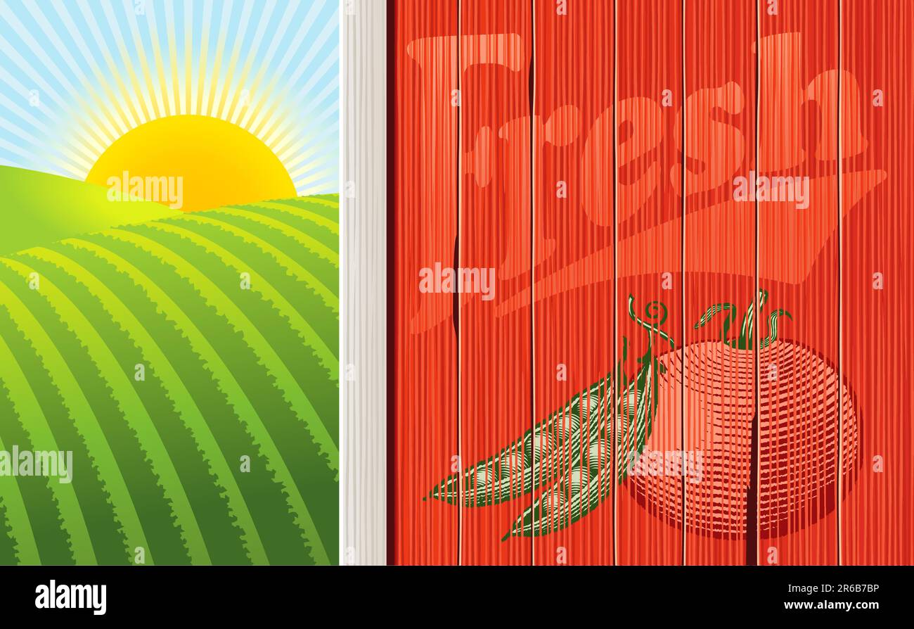 Layered green field agriculture Stock Vector Images - Alamy