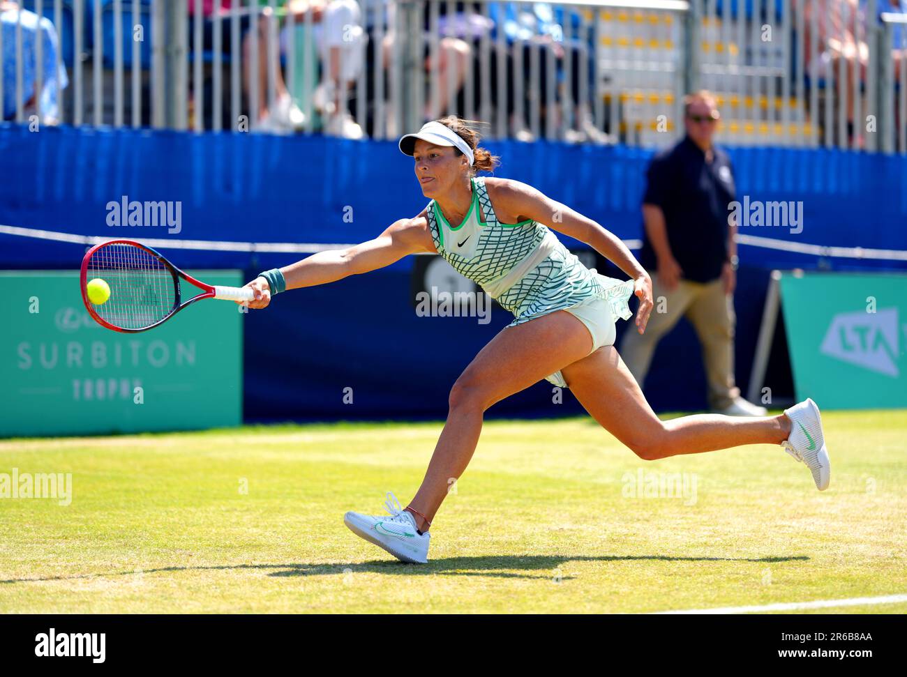 Tatjana Maria in action during her match against Harriet Dart on day ...