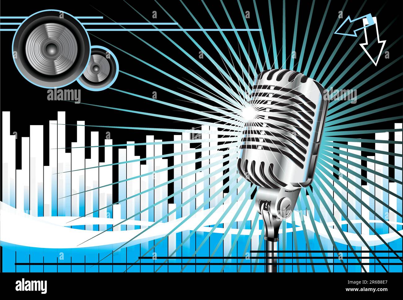 Old vintage microphone pattern Stock Vector Images - Alamy