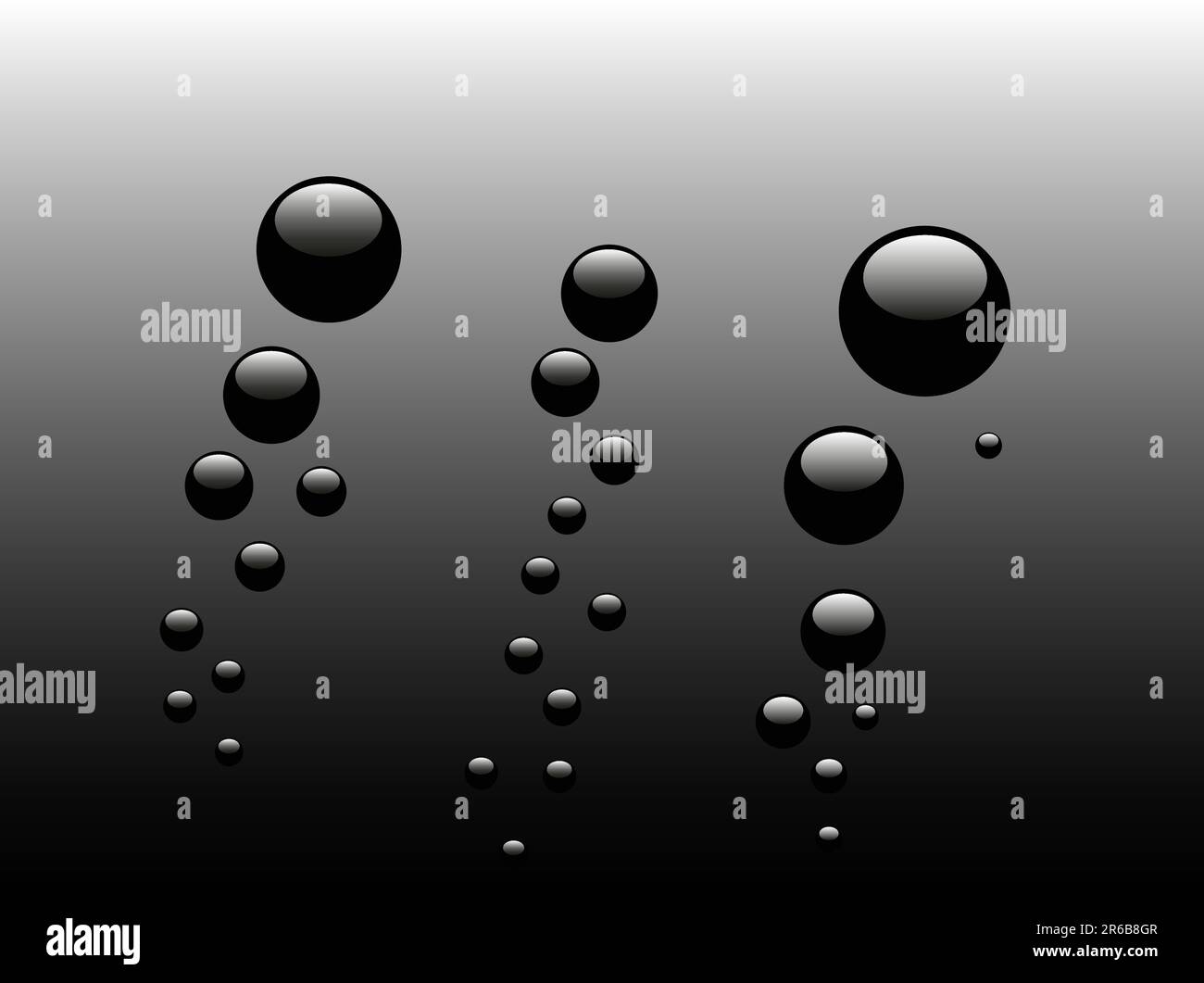 Black Bubbles rising on a dark background - Ideal background or ...