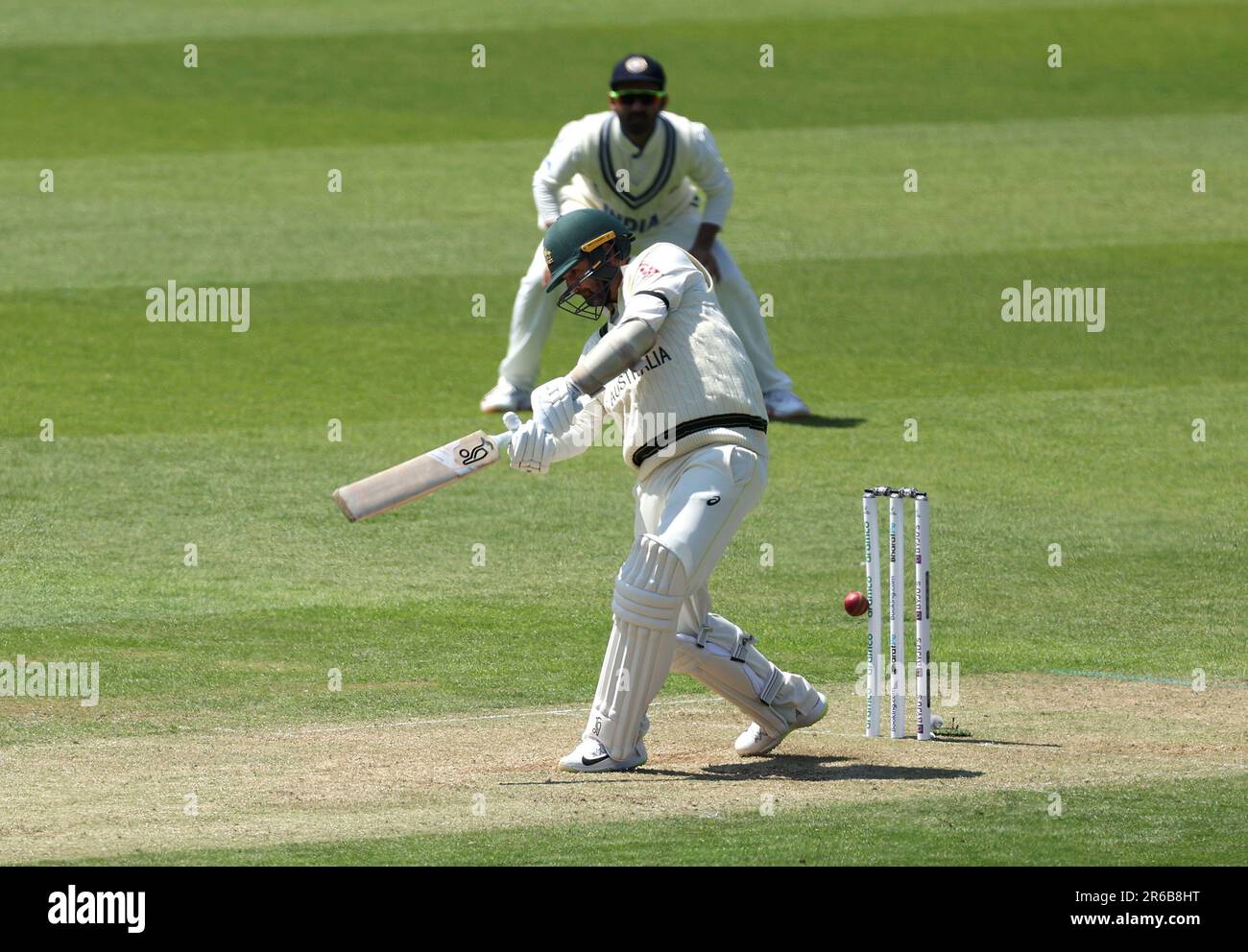 Australia's Nathan Lyon is dismissed during day two of the ICC World ...
